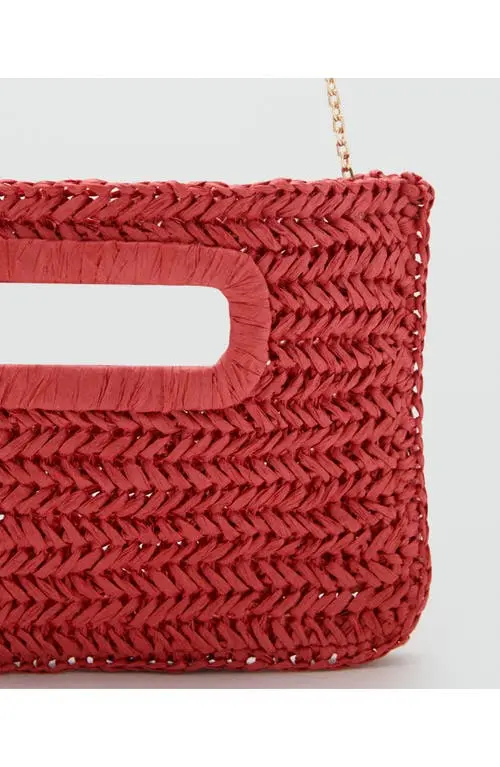 Mango Natural Fiber Clutch - Red