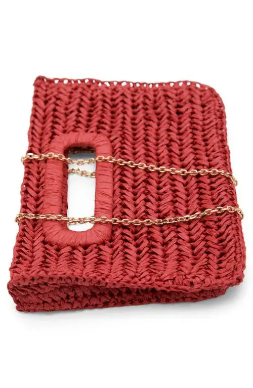 Mango Natural Fiber Clutch - Red