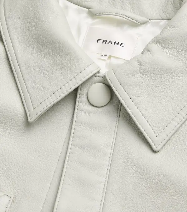 FRAME The Button Front Leather Jacket