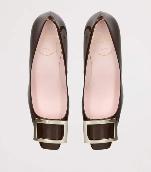 ROGER VIVIER Patent Belle Vivier Pumps 70 - Brown