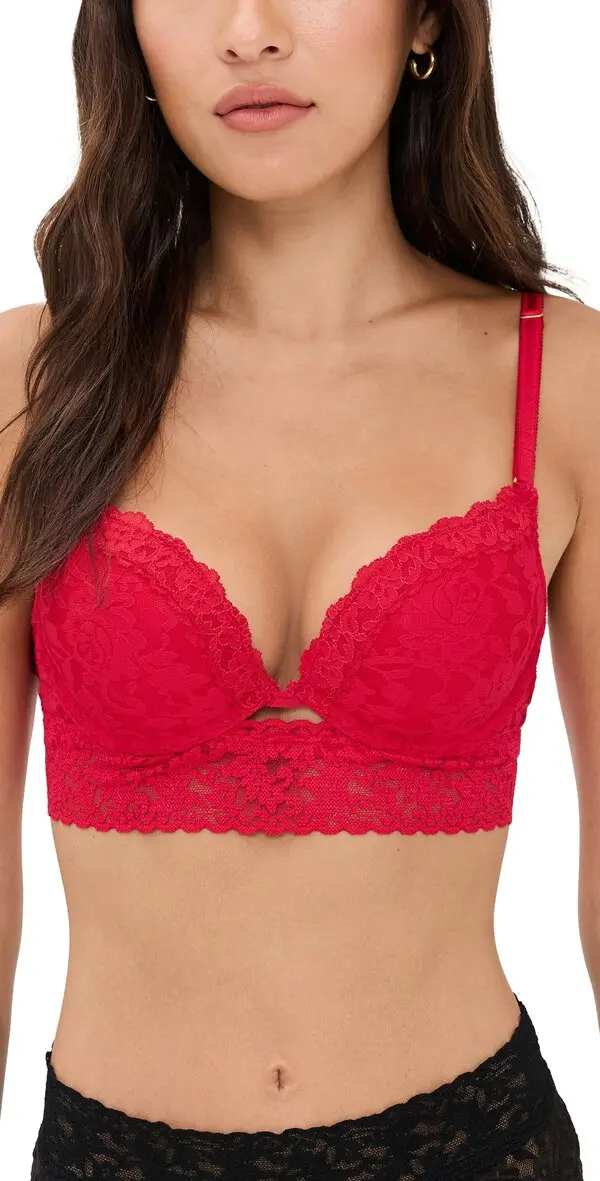 Hanky Panky Signature Lace Plunge Push-up Bra - Red