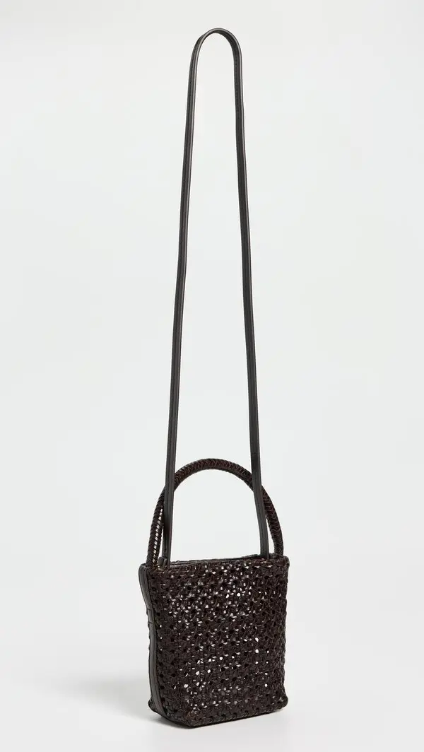 Madewell Micro Caning Bucket Bag Dark Carob Editorialist