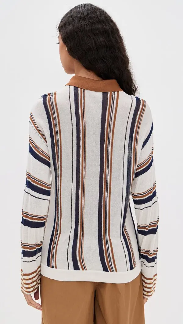 SIEDRES Striped Fine Knit Pullover