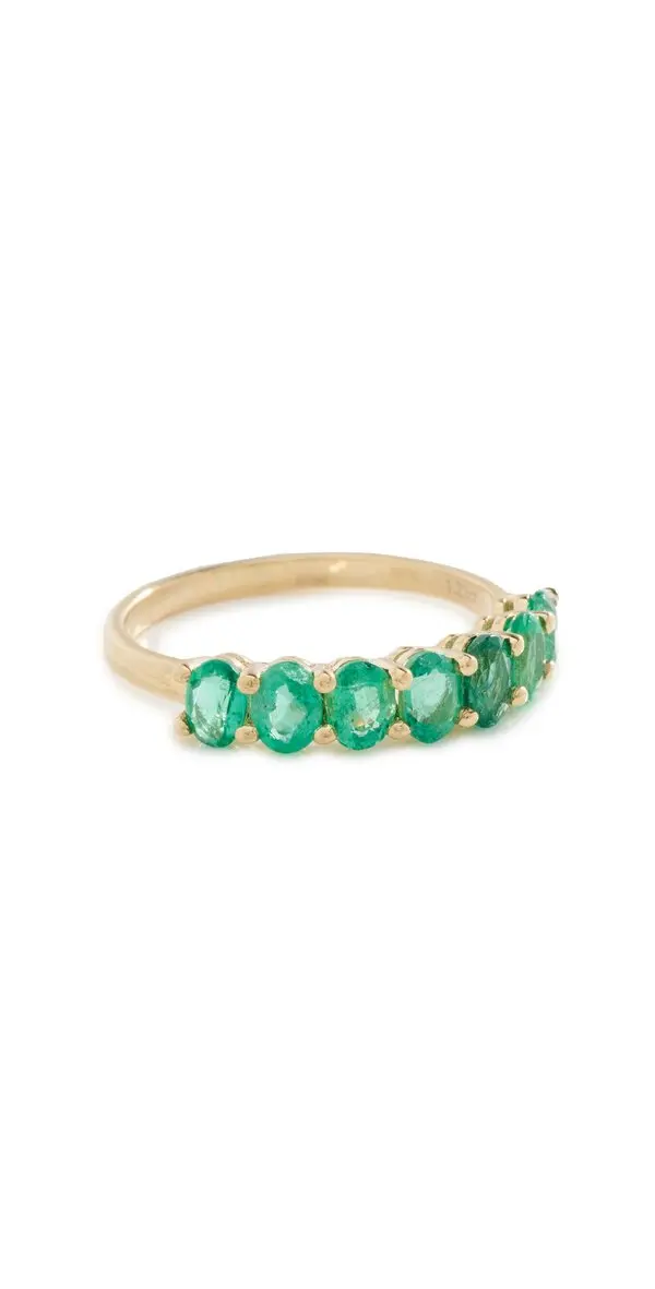 ISA GRUTMAN 18k Gold Emerald Eternity Ring - Yellow Gold