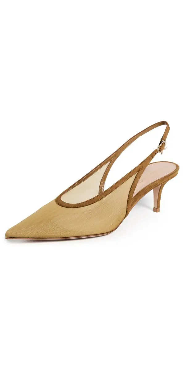 GIANVITO ROSSI Organza Camoscio Pumps - Dorado