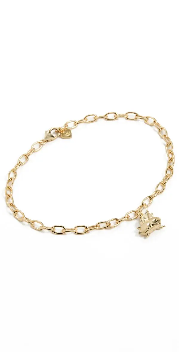HART Chunky Chain Anklet With Piggy Charm - Gold