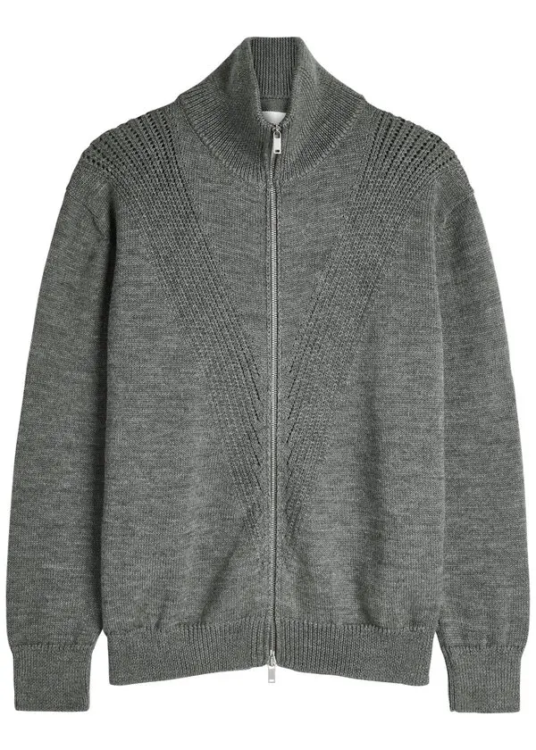 JIL SANDER Melange Wool Cardigan