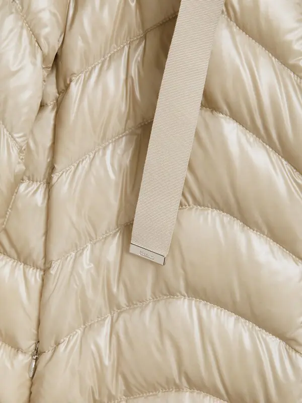 Herno Quilted Glossed Shell Jacket - Beige