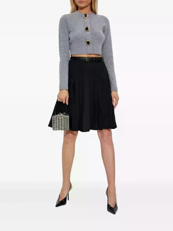 SELF-PORTRAIT Pleated Belted Midi Skirt