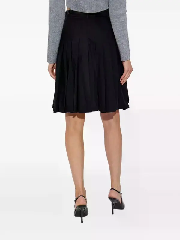 SELF-PORTRAIT Pleated Belted Midi Skirt