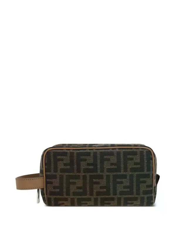 Fendi Ff-jacquard Small Wash Bag - Brown
