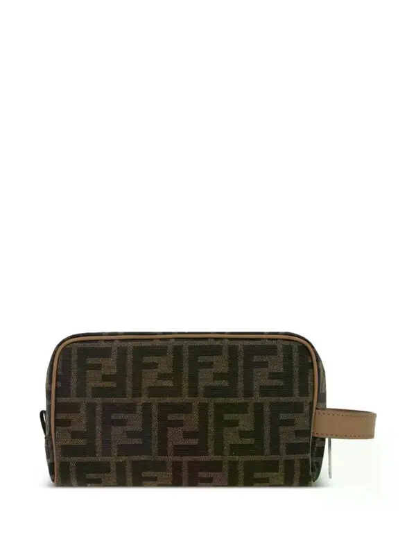 Fendi Ff-jacquard Small Wash Bag - Brown