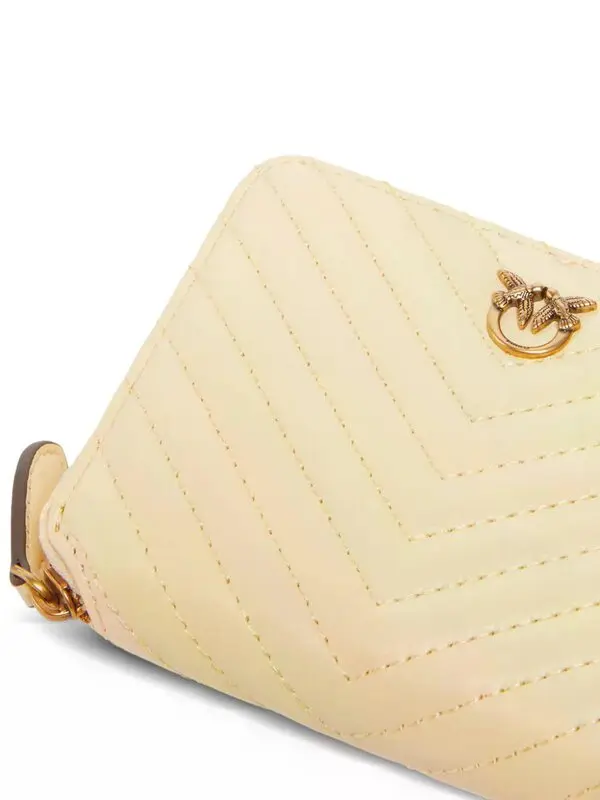 Pinko Chevron-quilted Zipped Wallet - Neutrals