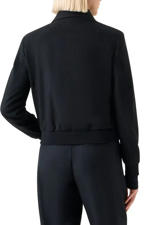 Akris Wool Blend Crop Bomber Jacket