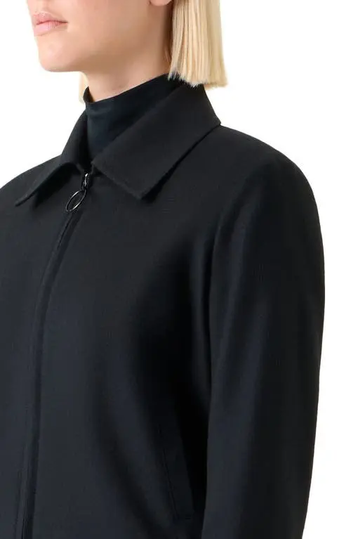 Akris Wool Blend Crop Bomber Jacket