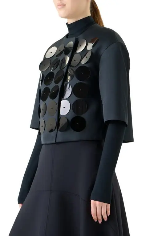 Akris Macro Sequin Techno Taffeta Jacket