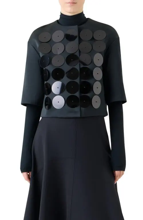 Akris Macro Sequin Techno Taffeta Jacket - Black