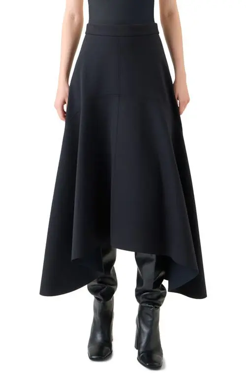 Akris Handkerchief Hem Knit Midi Skirt