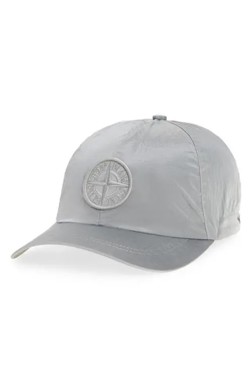 Stone Island Logo Embroidered Baseball Cap - Pearl Grey
