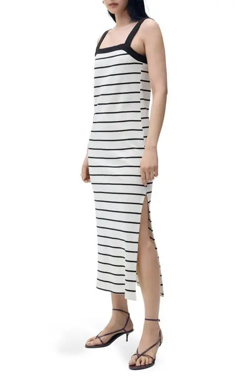 Mango Stripe Sleeveless Midi Dress