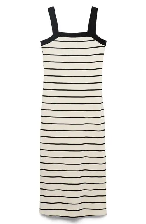 Mango Stripe Sleeveless Midi Dress
