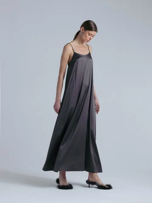 ALAS Aphrodite Sleeveless Silk Maxi Dress - Magic Grey