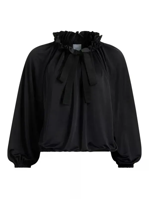 PATOU Ruffled Drawstring Top - Black