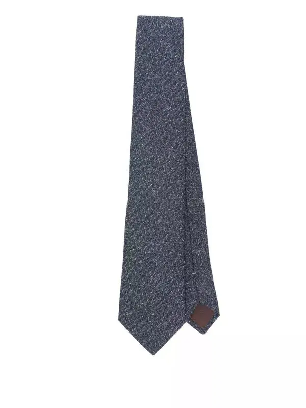 Canali Speckled Silk-wool Tie - Blue