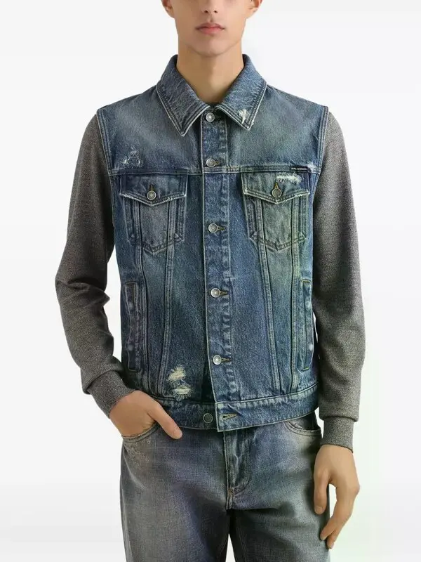 Dolce & Gabbana Denim Corduroy Gilet - Blue