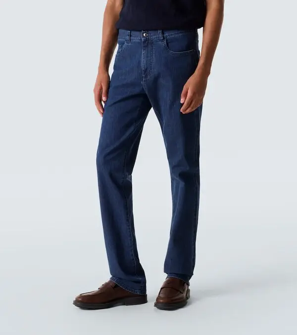 Canali Mid-rise Slim Jeans