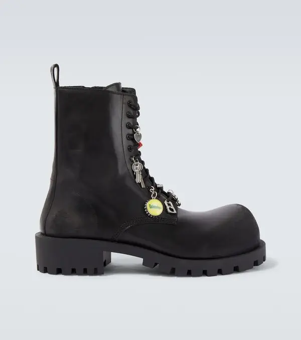 Balenciaga Hummer Leather Lace-up Boots