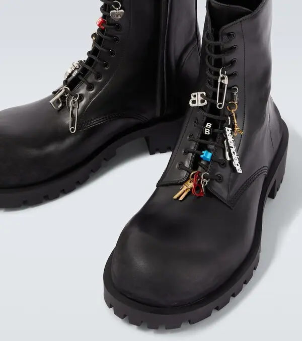 Balenciaga Hummer Leather Lace-up Boots