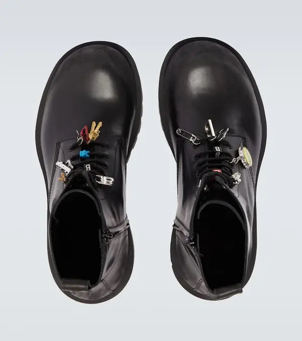 Balenciaga Hummer Leather Lace-up Boots