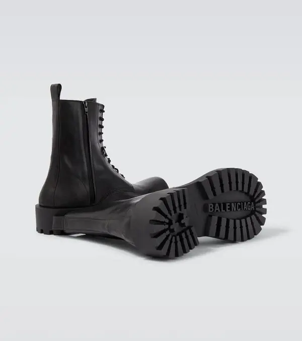 Balenciaga Hummer Leather Lace-up Boots