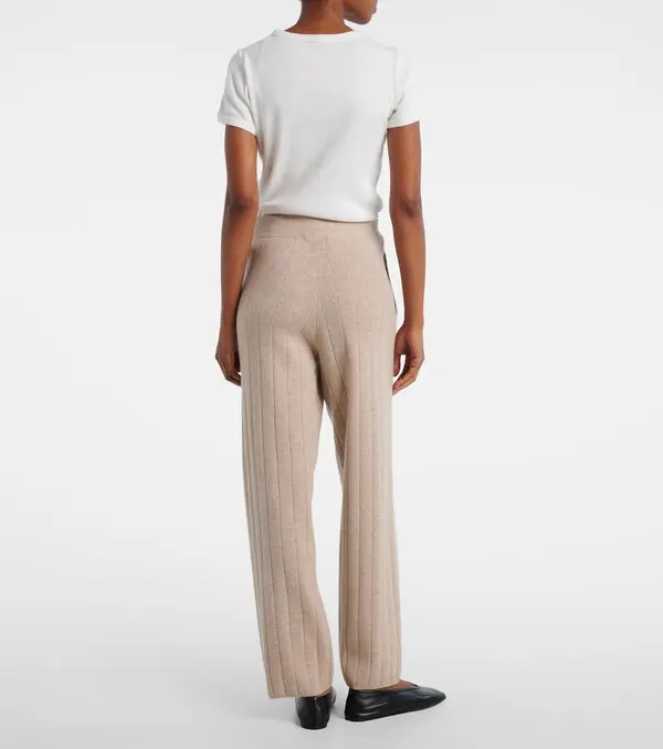 Max Mara Jardin Ribbed-knit Cashmere Sweatpants - Beige