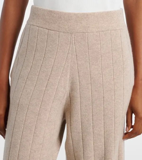 Max Mara Jardin Ribbed-knit Cashmere Sweatpants - Beige