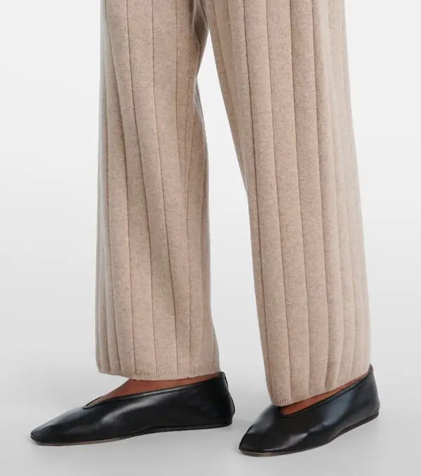 Max Mara Jardin Ribbed-knit Cashmere Sweatpants - Beige