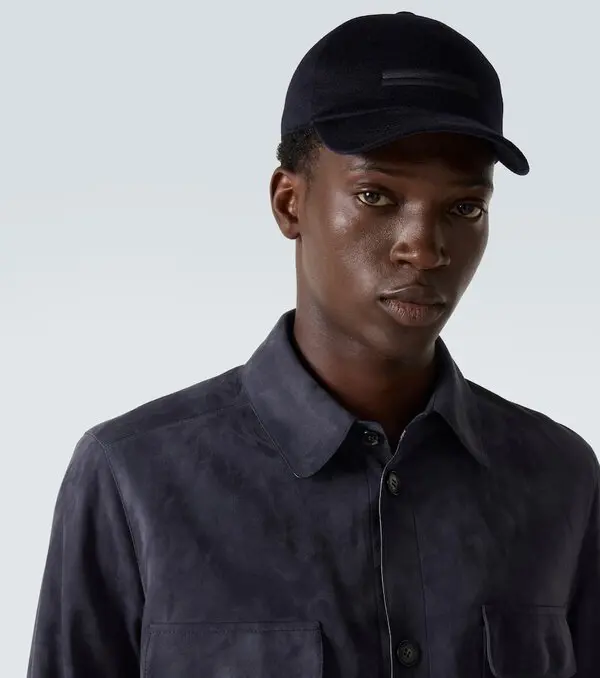 Zegna Embroidered Cashmere Baseball Cap