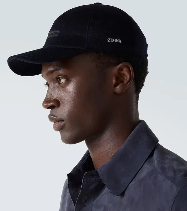 Zegna Embroidered Cashmere Baseball Cap