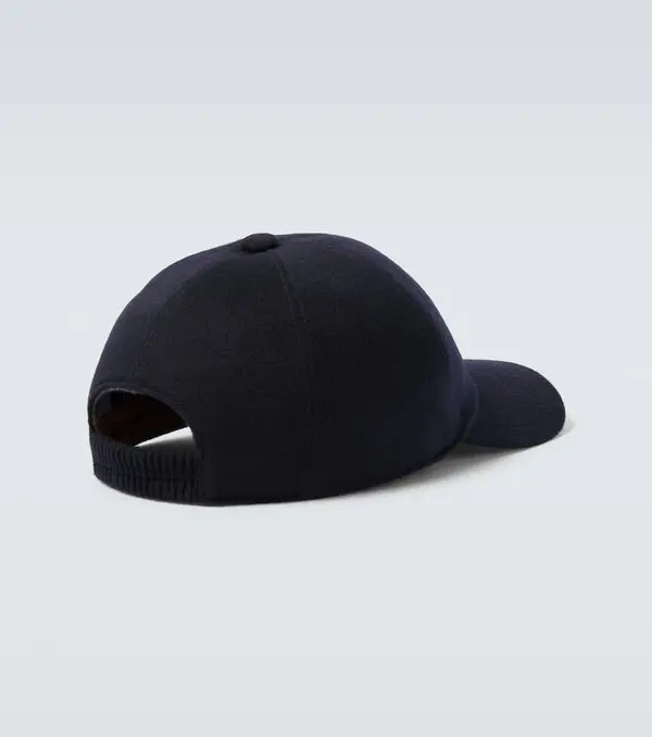Zegna Embroidered Cashmere Baseball Cap