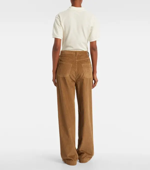 Miu Miu Cotton Corduroy Wide-leg Pants - Beige