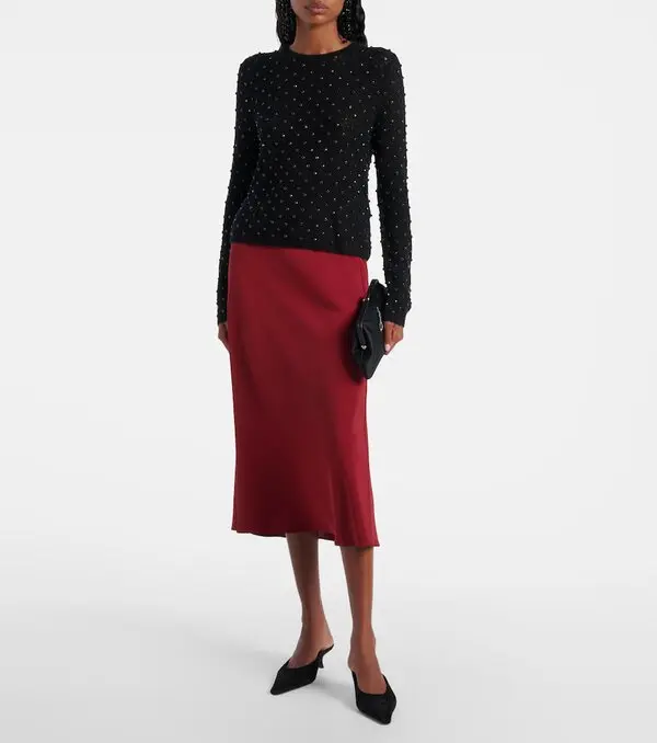 Max Mara Borbona Silk-blend Midi Skirt