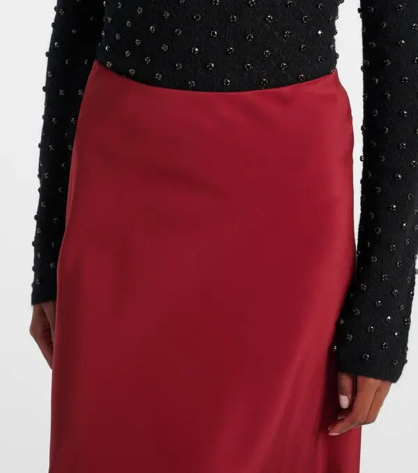 Max Mara Borbona Silk-blend Midi Skirt