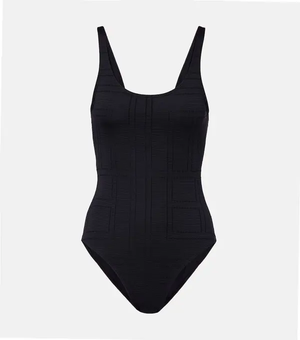TOTEME Monogram Jersey Swimsuit - Black