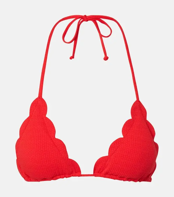 Marysia Scalloped Bikini Top - Red