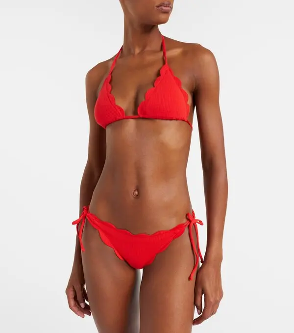 Marysia Scalloped Bikini Top - Red