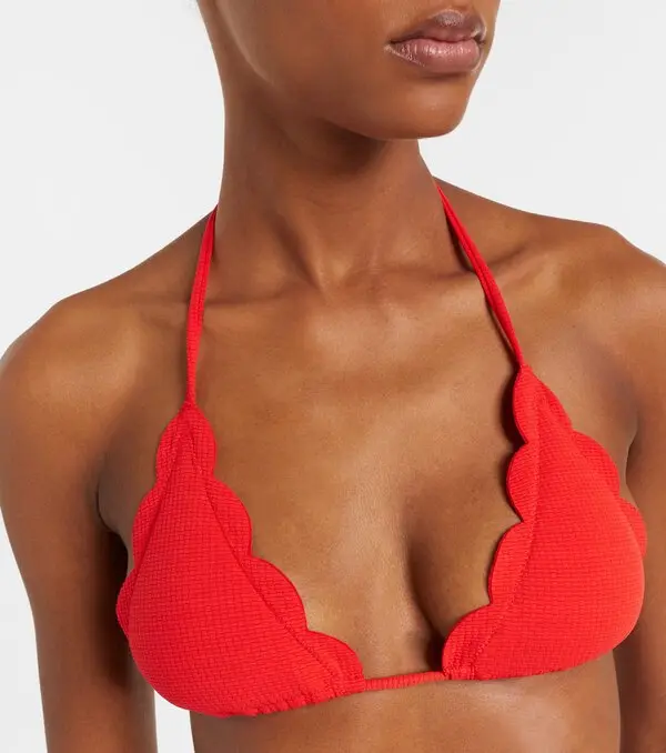 Marysia Scalloped Bikini Top - Red