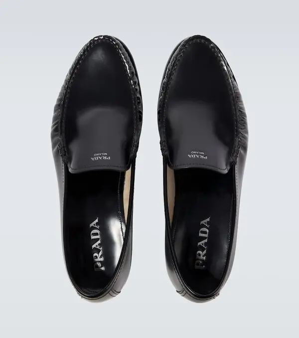 Prada Leather Loafers - Black