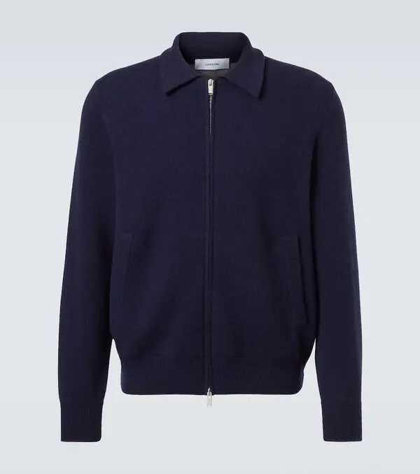 LARDINI Wool-blend Zip-up Cardigan