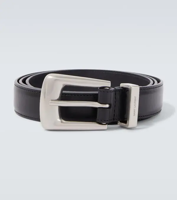 Saint Laurent Leather Belt - Black